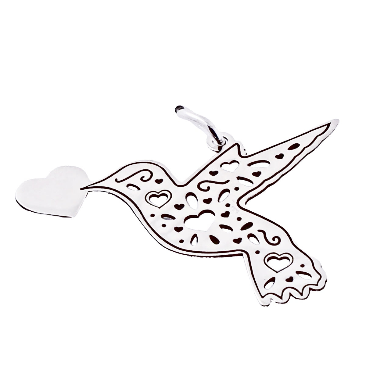 Dije Colibrí Con Corazón De Plata | Plata 925 | Plarte