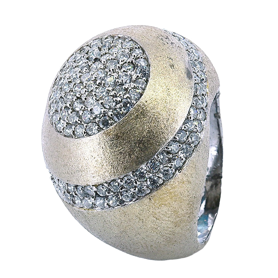 Anillo de Círculo de Plata con Circonia y Chapa de Oro | Plata 925 | Plarte