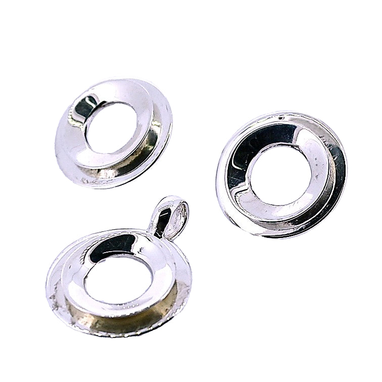 Juego De Plata Circulo Doble | Plata 925 | Plarte