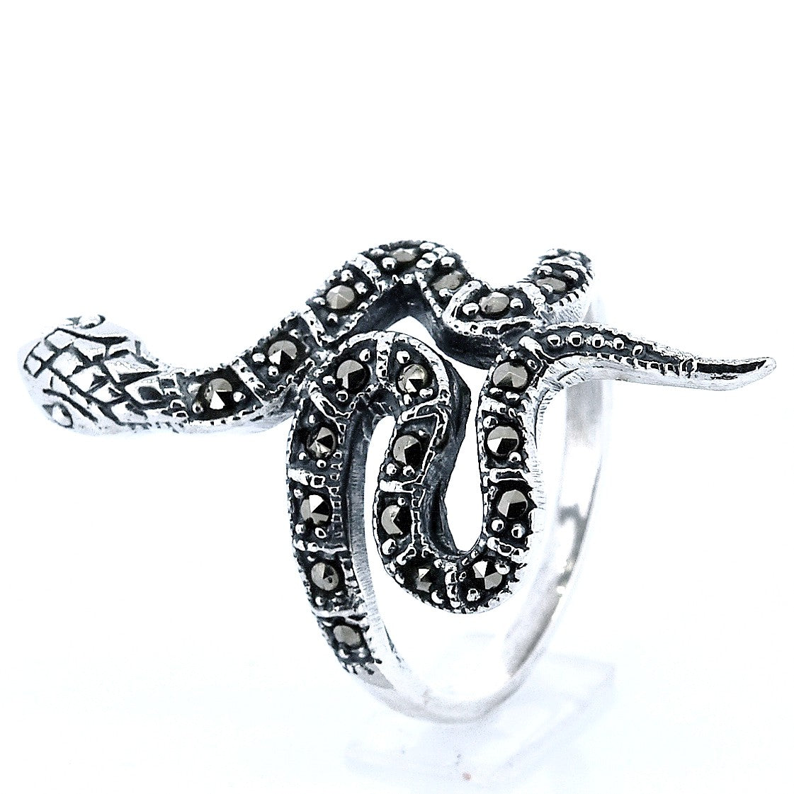 Anillo De Serpiente Plata Con Marquesita | Plata 925 | Plarte