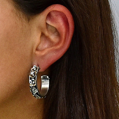 Arracada Chica Flores De Plata | Plata 925 | Plarte