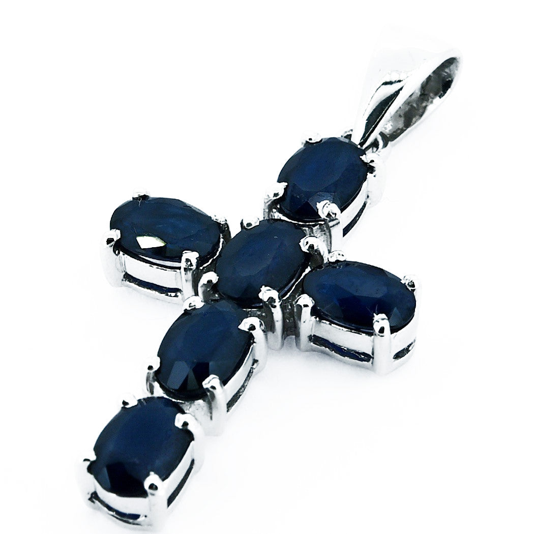 Cruz De Plata Con Piedras Preciosas | Plata 925 | Plarte